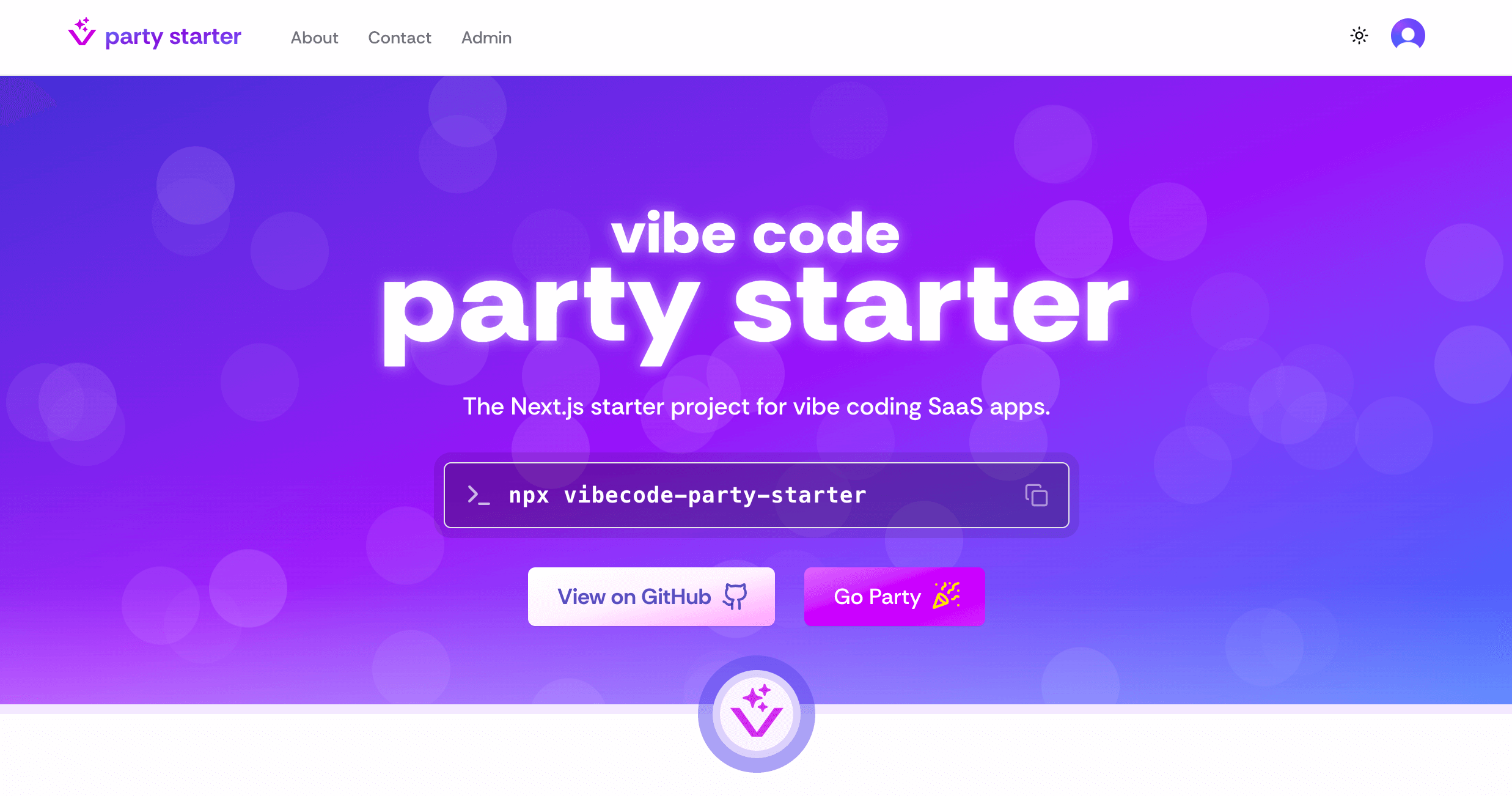 GitHub - johnpolacek/vibecode.party.starter: The full stack Next.js starter project for vibe coding.